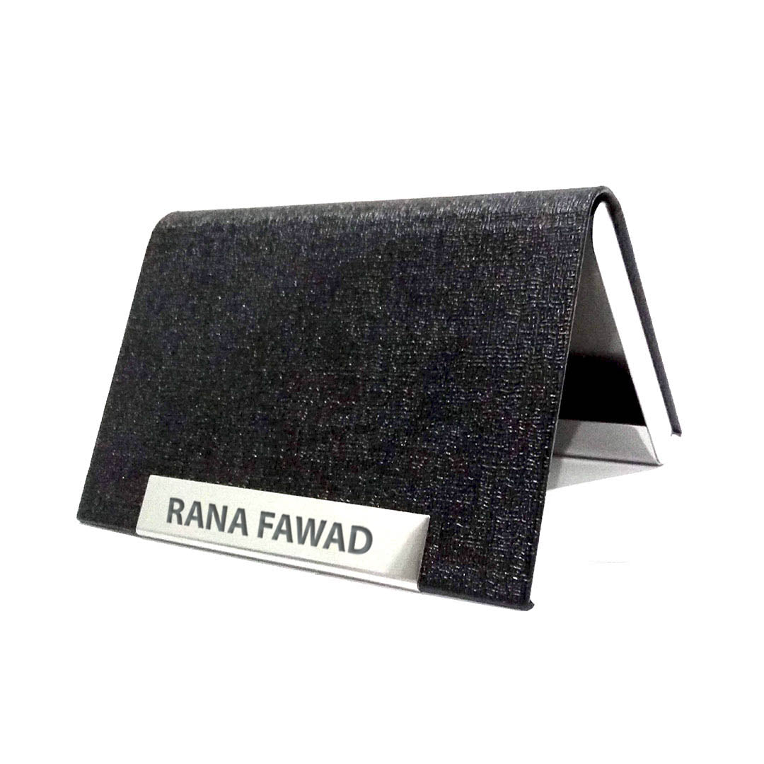 Luxury Leather Texture Visiting Card Holder | Engraved Name – My Art